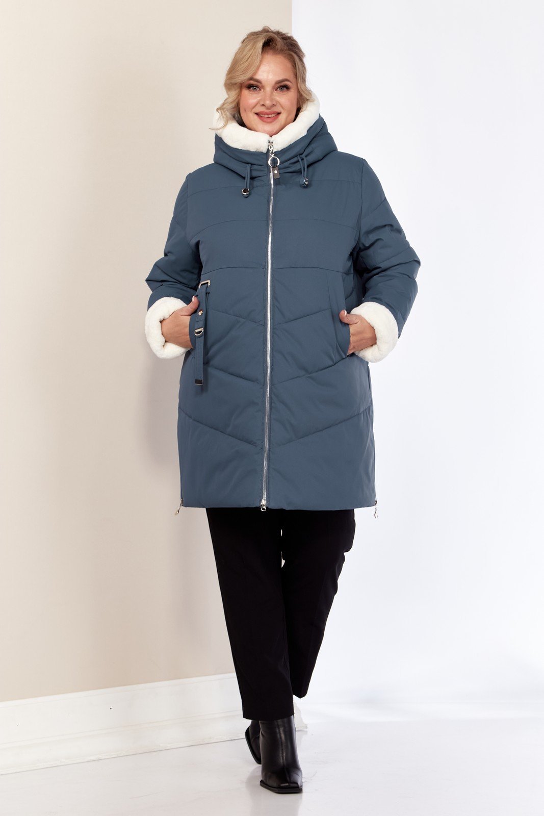 Куртка 2162 морская волна Shetti купить в интернет магазине Велесмода